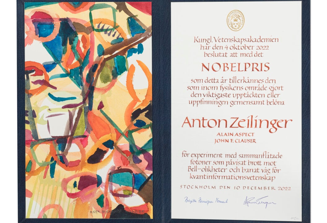 Anton Zeilinger – Nobel Prize diploma - NobelPrize.org