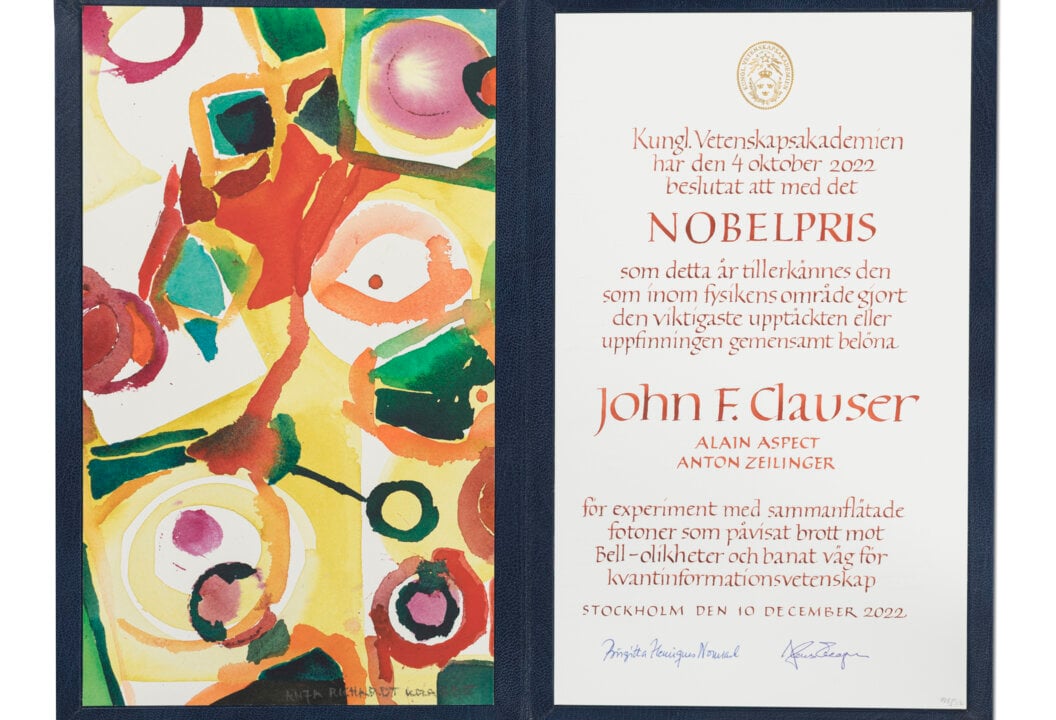 John Clauser – Nobel Prize diploma - NobelPrize.org