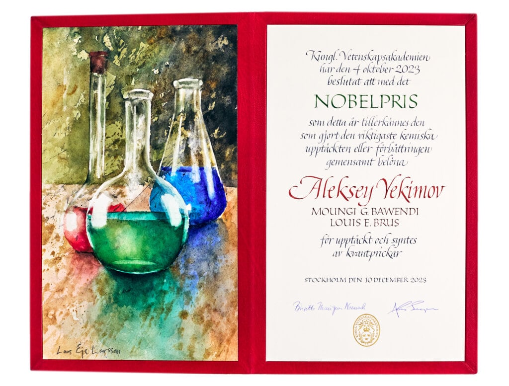 Aleksey Yekimov – Nobel Prize diploma - NobelPrize.org