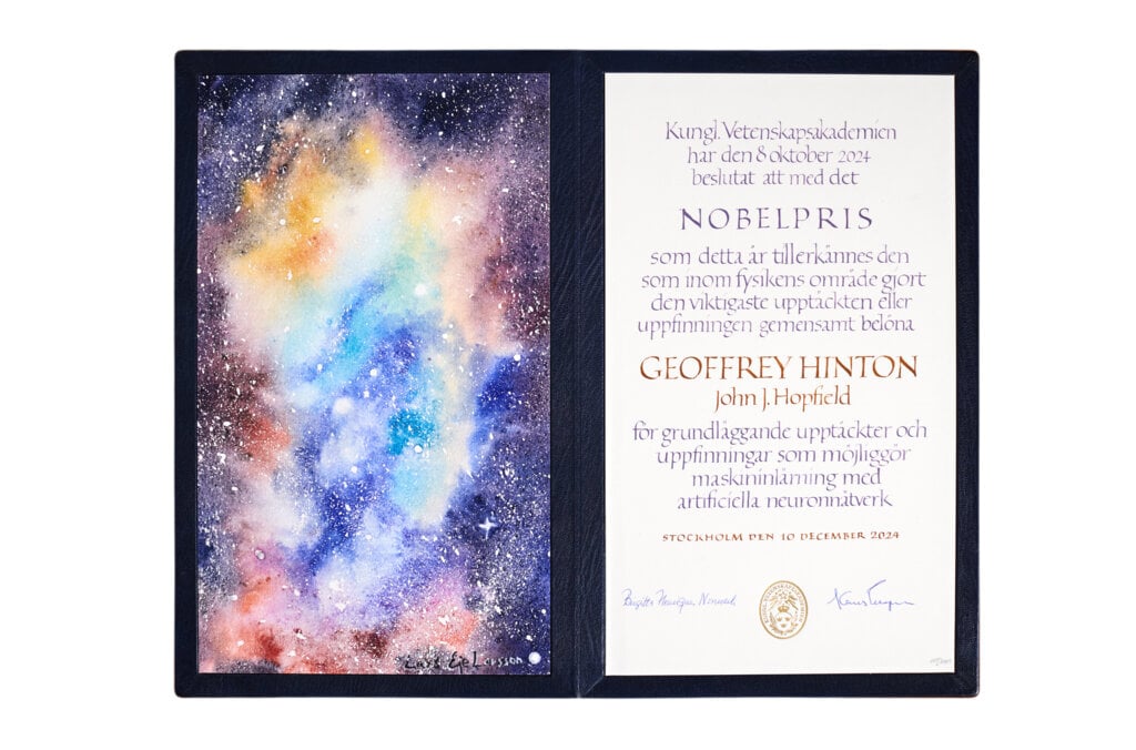Geoffrey Hinton – Nobel Prize diploma - NobelPrize.org
